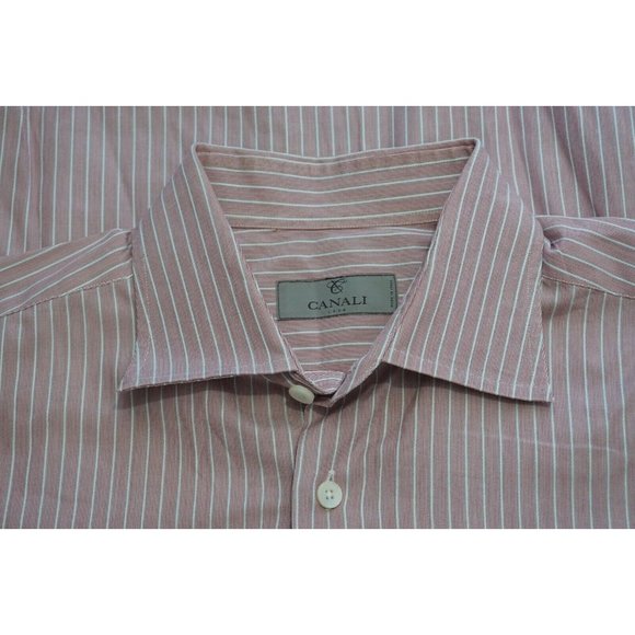 Canali | Shirts | Canali 934 Silver Label Current Light Red White ...